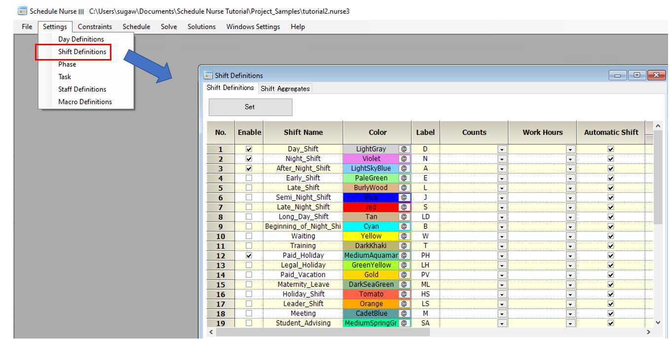 Tutorial 2 Add a Shift