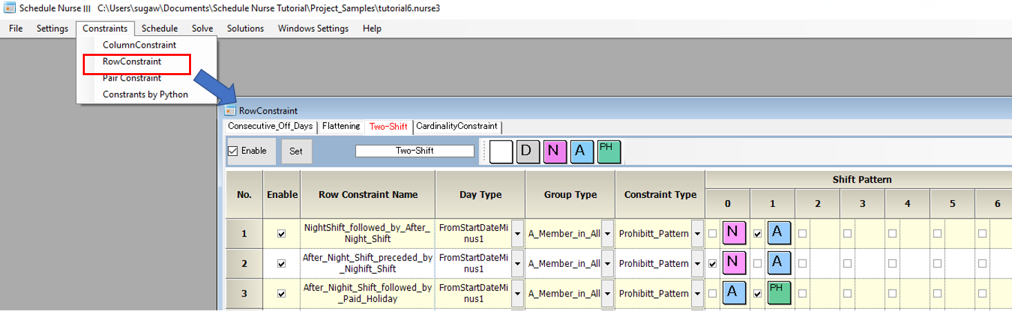 Tutorial 6 Row Constraints